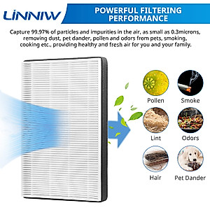LINNIW 2 Pack F2 A2 True HEPA Replacement Filter Compatible with 3M Filtrete Room Air Purifier Models FAP-C02WA-G2 FAP-C03BA-G2 FAP-T03BA-G2 FAP-SCO2N FAP-CO2-A2 FAP-CO3-A2 FAP-TO3-A2