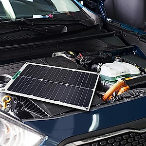 HIMINO Waterproof Solar Panel with USB Output Ports, Portable Solar Charger for Car, RV, Boat, Cell Phone & More (20w)