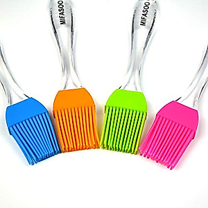 ZEPELOFFY 4 Pack Silicone Pastry Brush Heat Resistant Basting Brushes Spread Oil Butter Sauce Marinades for BBQ Grill Barbecue Baking Kitchen Cooking