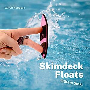 Skimdeck Professional Floating Finger Board Surf Skim Board for Fingers (White/White)