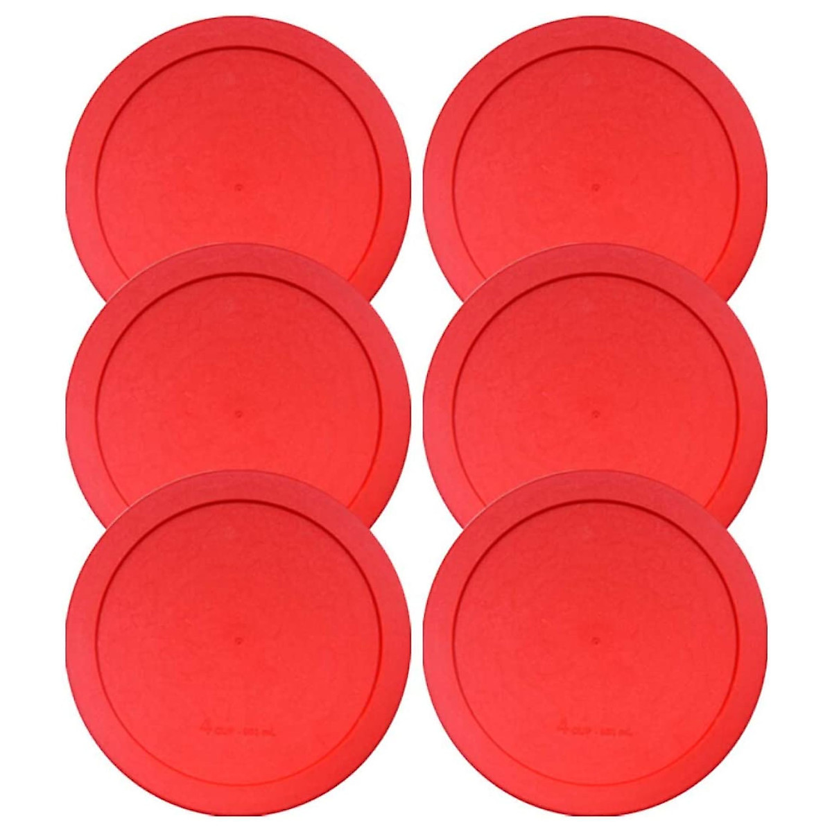 Wood Grip - Lids for Pyrex and Anchor Round Glass Containers - Lids For Pyrex Glass Containers - Replacement Lids (Red, 2 Cups, 6 Pack)