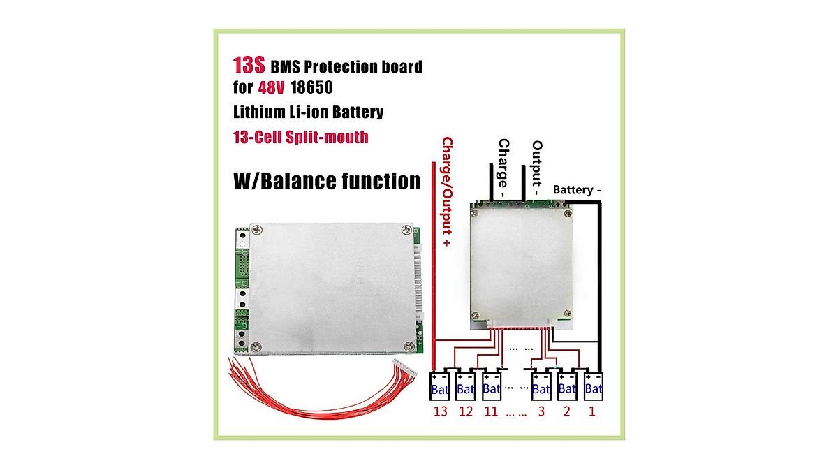Acxico 48V 13S BMS PCB Board | Li-ion E-Bike Battery Protection