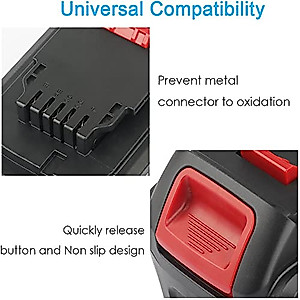 TENMOER 2 Pack 6.0Ah Compatible with Dewalt 20V 6.0Ah Battery Replacement for Dewalt 20V Batteries DCB206-2