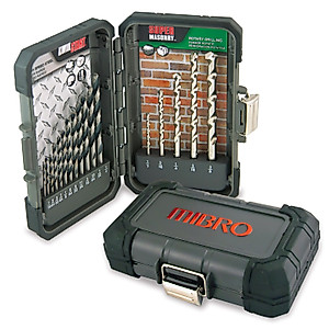 MIBRO 871060 High Speed Steel and Super Masonry Drill Bit Set, 17 Pieces