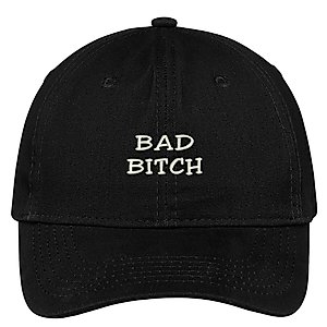 Trendy Apparel Shop Bad Bitch Embroidered 100% Quality Brushed Cotton Baseball Cap - Black