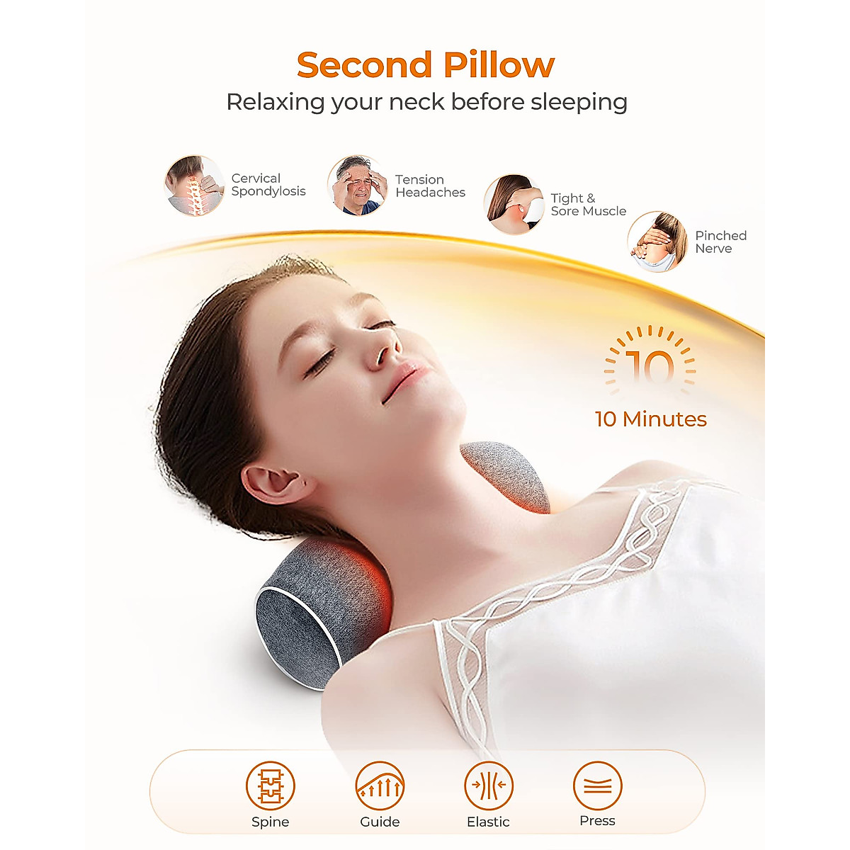 nimood Neck Stretcher, Cervical Neck Traction Device, Neck Hump Corrector with Graphene Heating, Neck and Shoulder Relaxer for TMJ Neck Pain Relief, Muscle Relax, Spine Alignment Relax Gifts for Bed