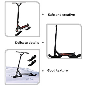 BESPORTBLE 1 Pair Scooter Sled Ski Sleigh Board Scooter Skiing Equipment Skiing Board Snow Sled Kids Snow Kick Scooter Snowboard Sledge Replacement Ski Board Ski Scooter Set Child or Balance