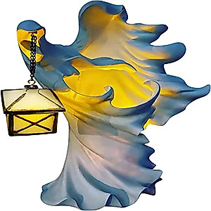 RAHAFA Halloween Ornament, Ghost Lantern, Witch Resin Lantern Decoration Hell Messenger with Lantern Halloween Horrible Corpse-White