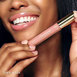 City Beauty City Lips Plumping Lip Gloss Pink Nude - High-Shine Gloss for Fuller, Younger-Looking Lips | Hydrating & Smoothing Lip Treatment Hyaluronic Acid