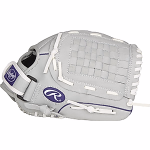 Rawlings | Sure Catch Series Fastpitch Softball Glove | Purple/Grey/White | RHT | 12'