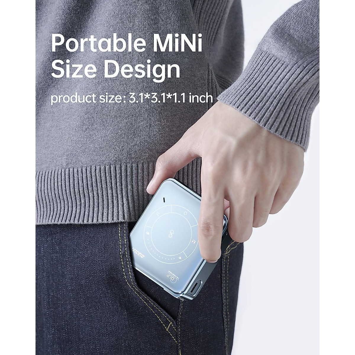 QIAOLET Mini Projector,DLP Portable Projector,HD 150 ANSI Lumens Projector with Wifi and Bluetooth,Movie Projector & Home Theater for Iphone,Android,TV Stick/Laptop/PS5