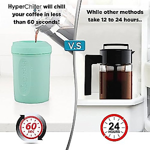 HyperChiller HC1 Patented Iced Coffee/Beverage Cooler, NEW, IMPROVED,STRONGER AND MORE DURABLE! Ready in One Minute, Reusable for Iced Tea, Wine, Spirits, Alcohol, Juice, 12.5 Oz, Mint