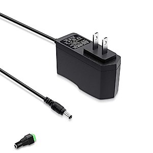JOVNO 12V 1A Power Supply, 100-240V AC to DC 12volt 1amp 12W Adapter 700mA 500mA 400mA Power Cord with 5.5x2.5mm Tip for LED Light Strips, Security Camera System, CCTV, Routers, Speakers