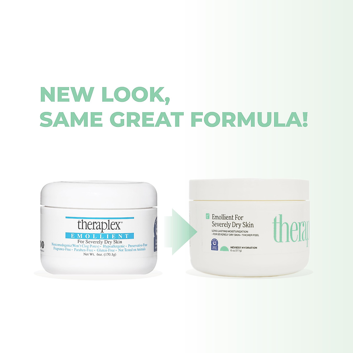 THERAPLEX Emollient Cream for Dry Skin - No Parabens or Preservatives, Noncomedogenic, Fragrance-free, Dermatologist Recommended - Long-lasting Moisturizing Cream and Heaviest Hydration (6 Oz)