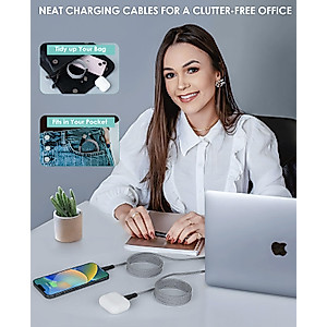 Magtame iPhone Charger Lightning Cable, 3.3ft Magnetic Coiled iPhone Cable Fast Charging Braided Charger Cord, MFi Certified Compatible with iPhone 14 13 12 11 Pro Max Plus Tangle-Free and Durable