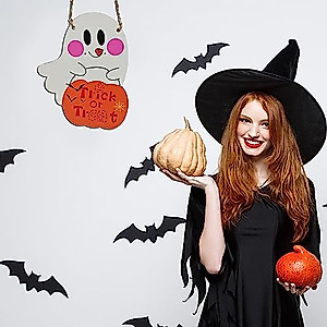 Halloween Welcome Door Sign Halloween Door Decorations Halloween Welcome Wood Sign Wreath for Holiday Home Bakery Outdoor Farmhouse Window Decor 5 Inch