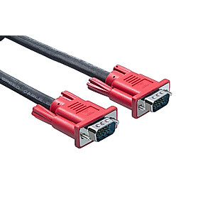 DTech 25ft VGA Cable Male to Male Connector with Dual Ferrite Cores 15 Pin SVGA Cord for Computer Monitor Laptop Projector (25 Feet, Black)