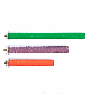 3 Pcs Bird Cage Perch Parrot Parakeet Perches, Colorful Wood Bird Stand Toy Bird Cage Sticks Accessories Supplies for Amazon Parrots, Conures, Cockatiel, Parakeet