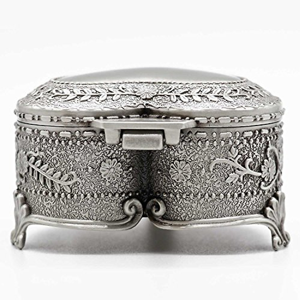 AVESON Classic Vintage Heart Shape Metal Jewelry Box Ring Trinket Storage Organizer Chest Christmas Gift