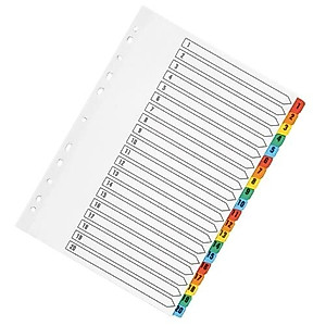 Q-Connect Index A4 Multi-Punched 1-20 Reinforced Multi-Colour Numbered Tabs KF01521