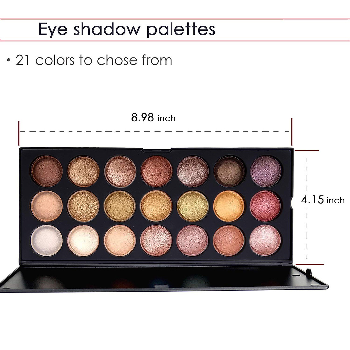 Eyeshadow Palette Makeup, Everfavor Pigmented Eye Shadow Nude Palettes - Professional 21 Colors Shimmer Warm Neutral Smoky Cosmetic Baked Eye Shadows (21 Colors, 09)