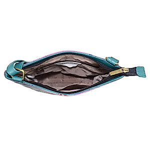 Anna by Anuschka womens Slim Crossbody Shoulder Bag - Genuine Leather, Butterfly Paradise, One Size US