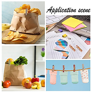 DELORIGIN 10pcs Wooden Bag Clips 10 Styles Colorful Wood Clothes Pins Storage Clips Potato Chip Bag Clips for Hanging Photos Cards Outdoor Crafts Decorative Laundry Craft Food Opened Bags
