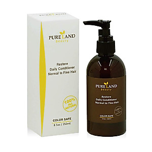Pureland Beauty Restore Daily Conditioner - Natural Hair Conditioner for Normal to Fine Hair - Sulfate-Free and Plant-Based - 8.5 oz
