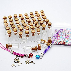 CTKcom 100pcs 0.5ml-extra Mini Tiny Clear Glass Jars Bottles with Cork Stoppers, Glass Bottles for Decoration, Arts & Crafts, Projects, Party Favors,100 Botlles + 100 Screws