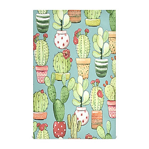 Kigai Vintage Cacti Kitchen Towels, 18 x 28 Inch Super Soft and Absorbent Dish Cloths for Washing Dishes, 4 Pack Reusable Multi-Purpose Microfiber Hand Towels for Kitchen