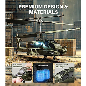 SYMA RC Helicopters, S51H Remote Control Helicopter 2.4GHz Military Army Helicopter Toys for Boys Girls Kids with Altitude Hold, One Key Take Off/Landing, LED Light, Low Battery Reminder