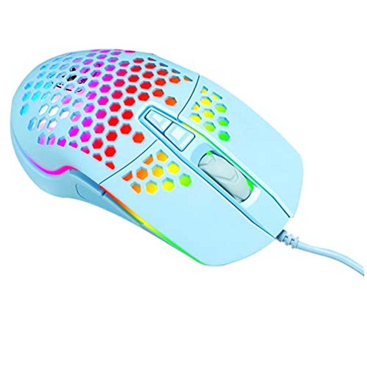 SOLUSTRE Laptop 1 PC Mute USB Honeycomb for Design Shell Backlight Accessory Bar Luminescent Compatible Hollow-Out Rainbow Desktop Home Mice RGB Optical Computer Conter Ergonomic with Wireless Mouse