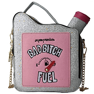 QiMing Gasoline Shoulder Handbag,Sequins PU CrossBody PursesTote Bag for Women(Pink)