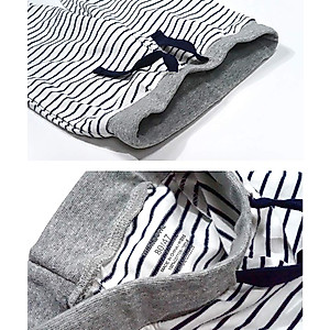 SUYEORLI Toddler Baby Boys Girls Joggers Pants Cotton Soild Color Stripes Sweatpants with Drawstring 1-6T (Green+Light Grey, 4-5T)