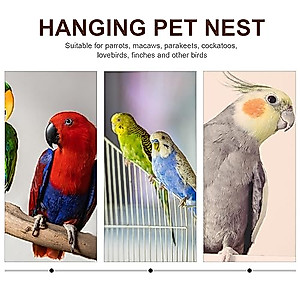POPETPOP Coconut Shell Nest Bird Bed Bird Nest Tent Parrot Bed Parrot Supply Cage Parrot Hammock Bird Sleeping Tent Parrot Hut Bird Cage Hanging Hammock Bird House Parrot Nest Soft