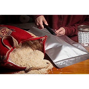 PackFreshUSA: 7 Mil - Gallon Premium Century Seal-Top Mylar Bags (10" x 14”) - Rounded Corners - Heat Sealable - Long-Term Food Storage (100)