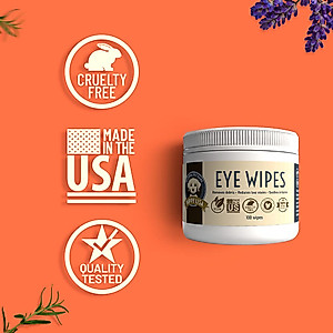 PUPPY LISA Dog Eye Wipes - Tear Stain Remover Hypoallergenic Made in The US Natural Eye Wipes for Dogs, Non-Irritant - with Aloe and Chamomile - Eye Wipes for Small Dogs for Discharge and Crust