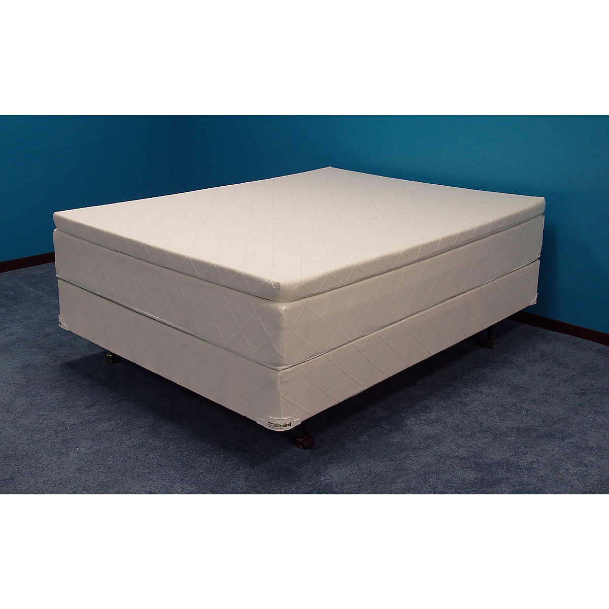 Strobel Organic "Animal Kingdom" Softside Waterbed Patented Leak-Proof, 10" Fill, with 3" Natural Latex Foam Pillowtop, Complete Set, Twin