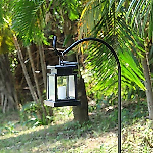 BEAU JARDIN 4 Pack Shepherd Hook 37 inch 2/5 inch Thick Premium Heavy Duty Rust Resistant Shepards Garden Outdoor Hanging Plants Hanger Light Lanterns Mason Jar Wind Chimes Wedding Black BG17401