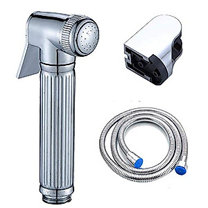 JIYTG Toilet Brush Shower Kit Bidet Muslim Shower tap into a Shower or Bidet Bidet Spray Gun Set Toilet Flusher Plastic Handheld Cleaning pressurized Shower Tube
