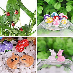 KUUQA 78 Pieces Fairy Garden Accessories,Fairy Garden Animals,Micro Landscape Ornaments,Miniature Ornaments Kit,Dollhouse Decoration,Garden DIY Kit