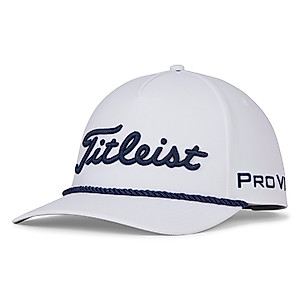Titleist Men's Standard Tour Rope Golf Hat, White/Navy, One Size