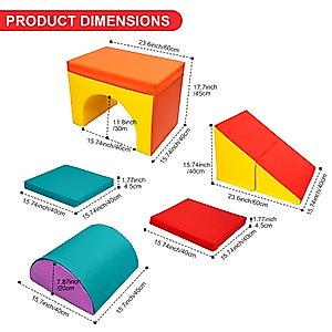 67i Foam Climbing Blocks for Toddlers 1-3 Toddler Climbing Toys Indoor Baby Foam Climbing Blocks Kids Soft Play Climbing and Crawl Activity Playset Foam Building Blocks with Slide Play Gym (Assorted)
