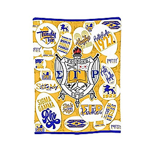 Kunsaww Sigma Gamma Rho Sorority Blanket for Women Flannel Throw Gift with 1922 Poodle and African American Design for Bedroom Sofa Decor,50"x40"