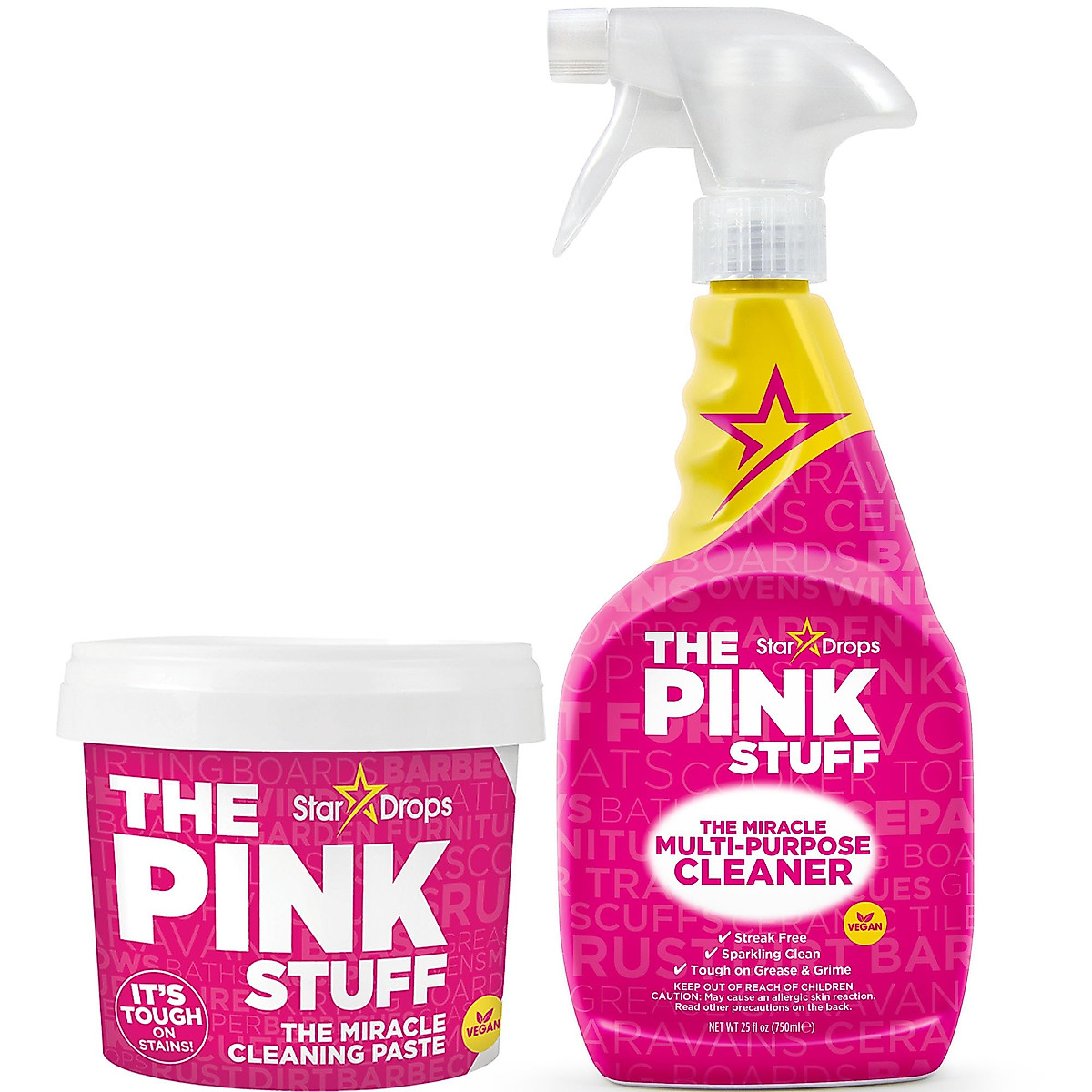 Stardrops - The Pink Stuff - The Miracle Cleaning Paste and Multi-Purpose Spray 2-pack Bundle ( 1 Cleaning Paste, 1 Multi-Purpose Spray)