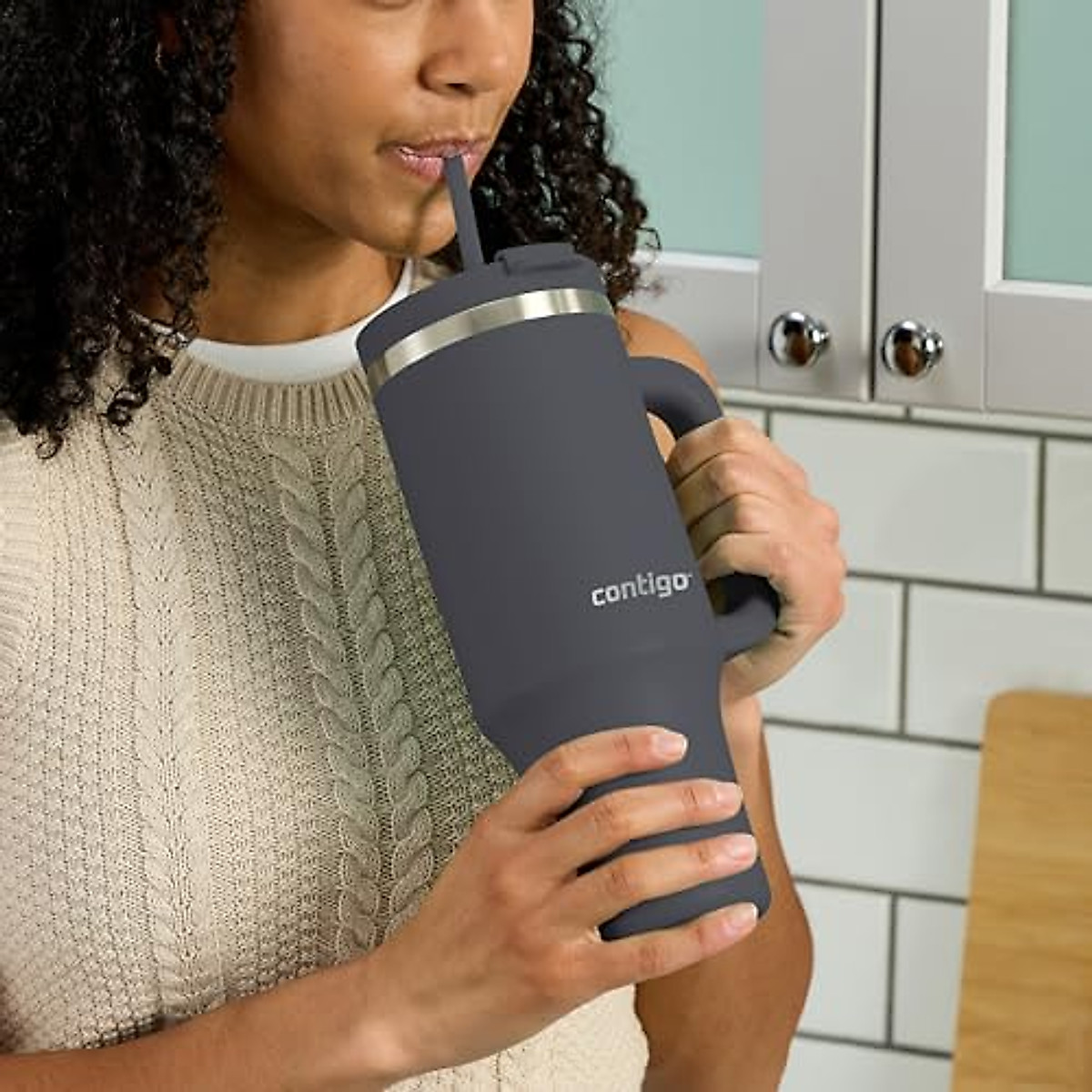 Contigo Streeterville 40oz Tumbler, Stainless Steel Vacuum Insulated, Leak-Proof, Cold for 29 Hours, Darkstone