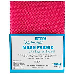 ByAnnie's Mesh Fabric Lightweight Galaxy Bundle-Lipstick, Parrot Blue, Pewter, Tahiti, Black and Blast Off Blue 18" x 54" with Tape Measure Bundle of 7 Items Galaxy