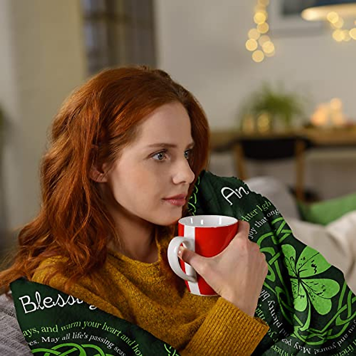 Irish Gifts for Women Men, Irish Blessing Gifts, Best Birthday Irish Blessing Gifts for Women Men, Irish Gift for Saint Patrick’s Day, Anniversaries, Weddings, Irish Blessing Gift Blanket 50"x60"