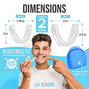JJ CARE Mouth Guard (2 Pairs), Best Value Comes Retainer Cleaner Tablets, Custom Moldable Night Guards for Teeth Grinding at Night, Dental Mouth Guard for Sleeping