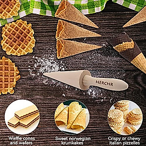 Wood Cone Roller Pizzelle Roller Krumkake Ice Cream Cone Roller Mold Natural Waffle Cone Roller Wooden Mini Waffle Cones Pastry Decorating Baking Tool